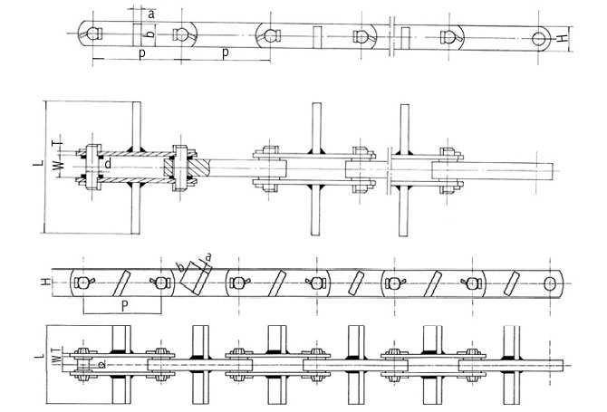 Conveyor Chain Block Type Shaving Scraper Chain - detail for Conveyor ...