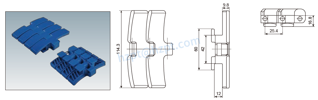 China Flat Top Chain for Flush Grid Magnetflex 1050 and for Magnetflex ...